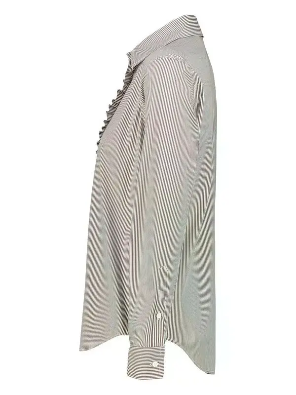 DRHOPE Ruffled Striped Shirt