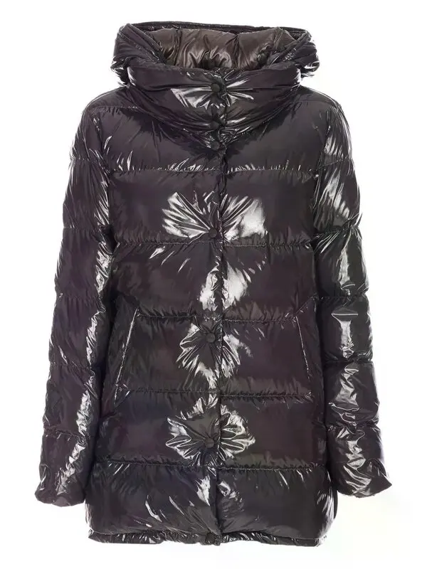 Herno Press-stud Fastening Hooded Coat - Grey