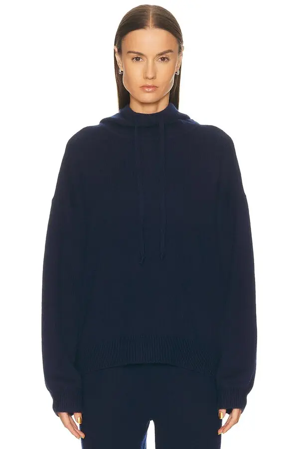 EAVES Danna Core Knit Hoodie - Navy