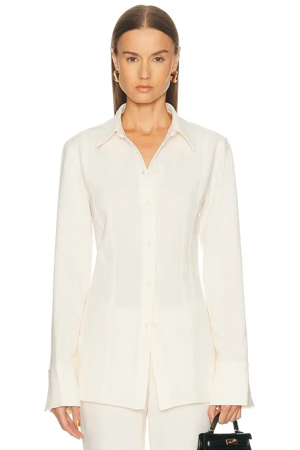 EAVES Lovise Polished Crepe Blouse - White