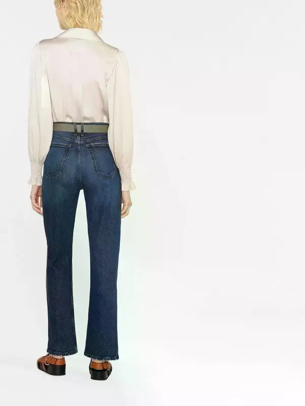 FRAME High-waisted Straight-leg Jeans