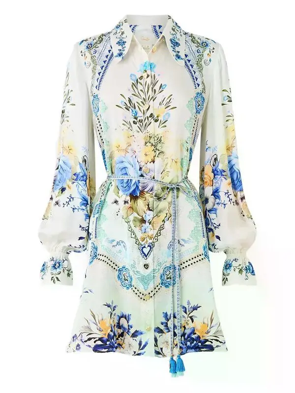 Camilla My Homespun Heart Mini Shirt Dress - Blue