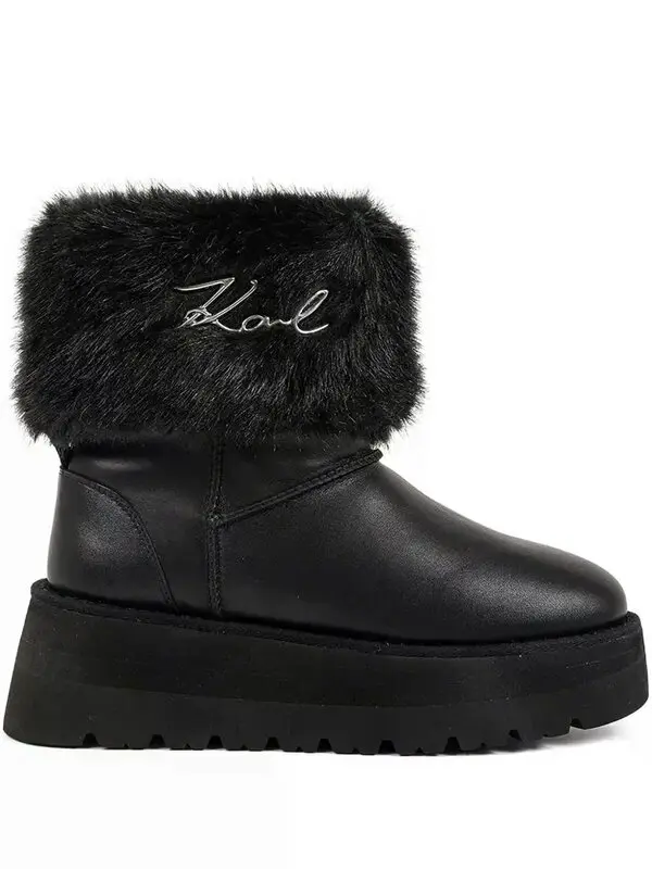 Karl Lagerfeld Faux-fur Platform Boots