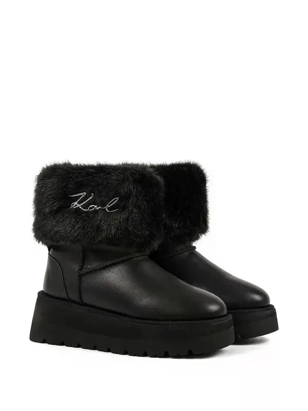 Karl Lagerfeld Faux-fur Platform Boots