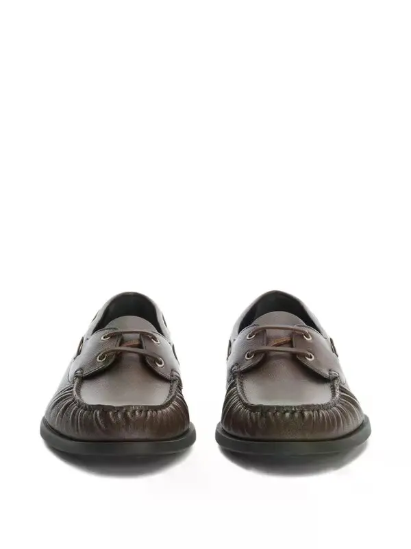 JIL SANDER Tumbled Leather Loafers - Brown