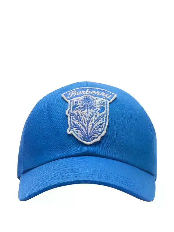Burberry Thistle Shield Gabardine Baseball Cap - Blue