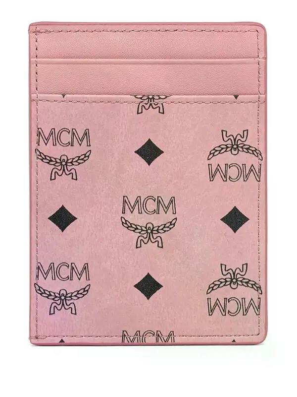 Mcm Aren Visetos Card Holder - Pink