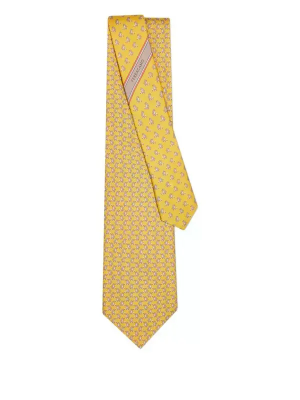 FERRAGAMO Printed Silk Neck Tie