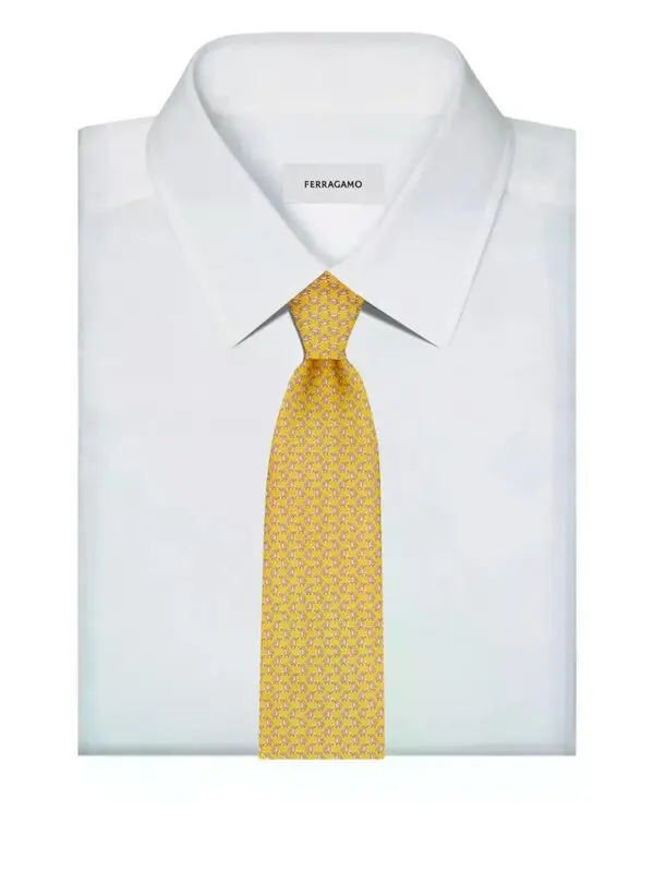 FERRAGAMO Printed Silk Neck Tie
