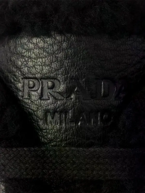 Prada Leather Sneakers With Shearling Lining - Black