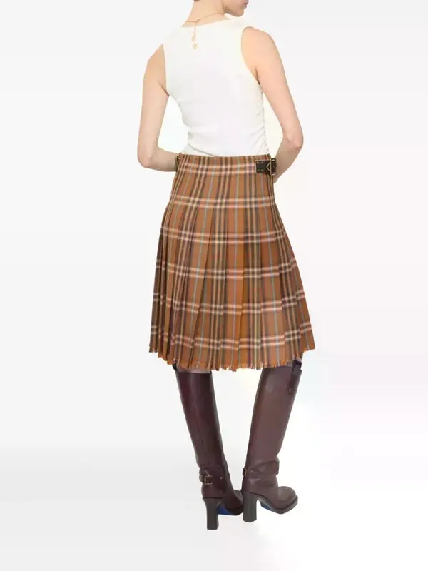 Burberry Checked Wool Midi Kilt