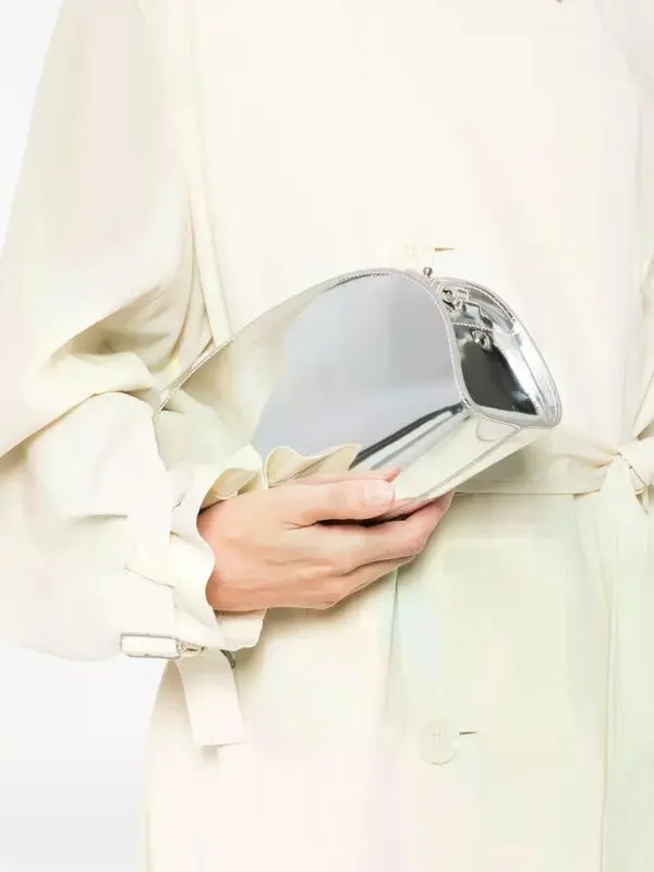 A.p.c. Demi-lune Zip Shoulder Bag - Silver