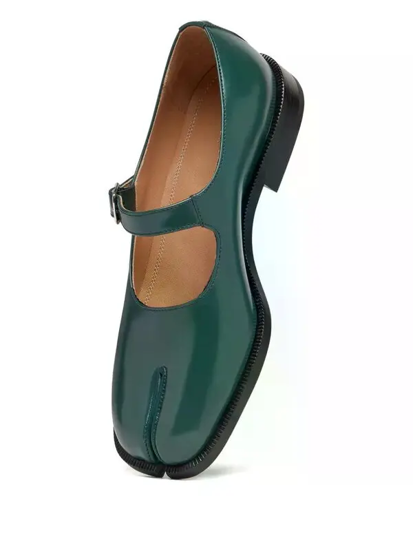 MAISON MARGIELA Tabi Mary-jane Leather Shoes - Green