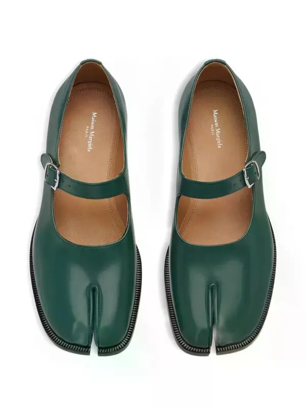 MAISON MARGIELA Tabi Mary-jane Leather Shoes - Green
