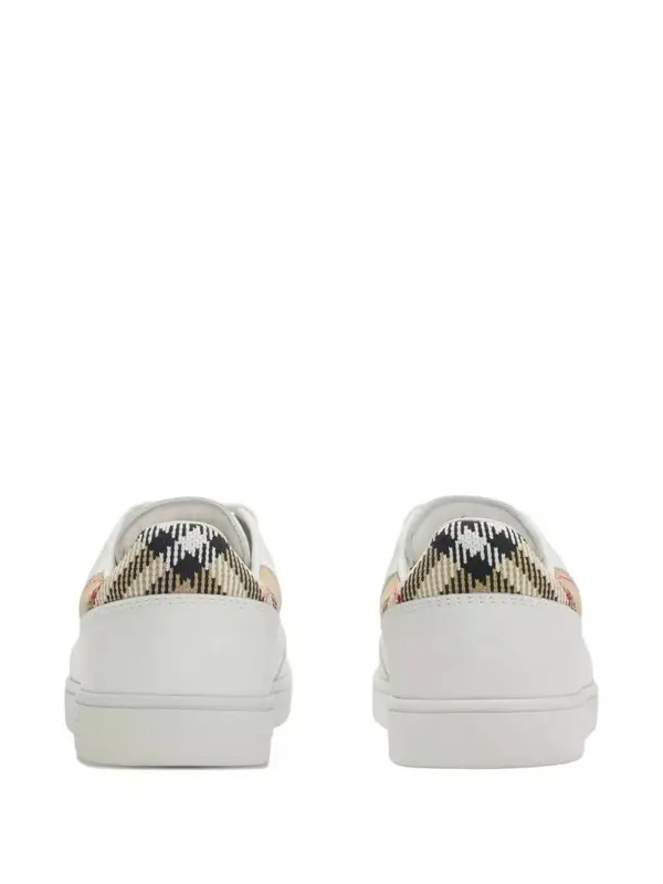 Burberry Leather Low-top Sneakers With Check Cuff