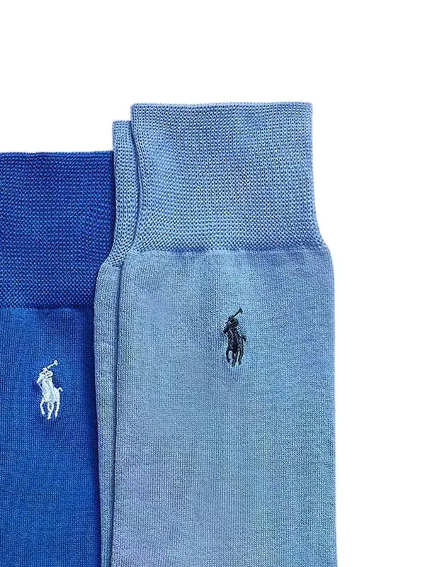 Polo Ralph Lauren Ribbed Embroidered Socks - Blue