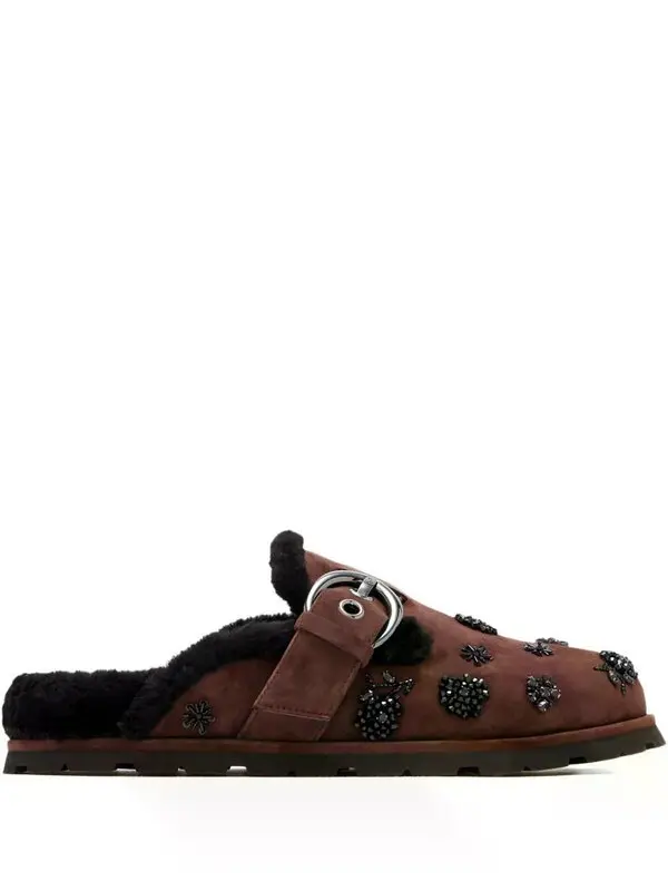 STUART WEITZMAN Buckle-embellished Mules - Brown