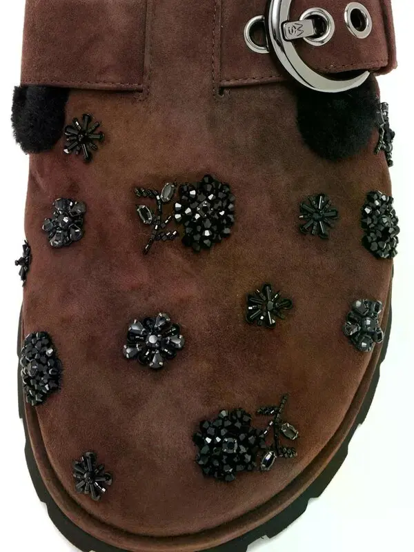 STUART WEITZMAN Buckle-embellished Mules - Brown