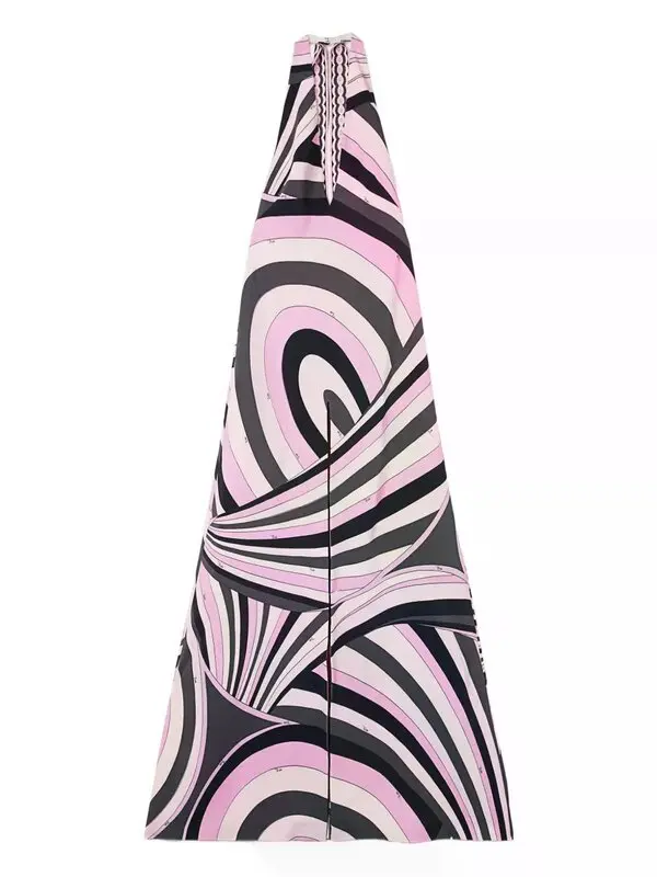 Emilio Pucci Printed V-neck Long Dress - Pink