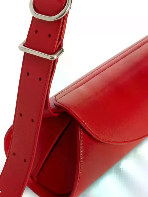 JIL SANDER Small Cannolo Shoulder Bag - Red