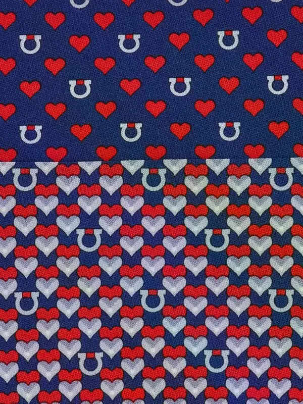 FERRAGAMO Heart And Gancini Print Neck Tie