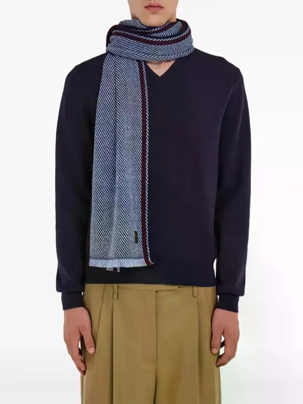 FERRAGAMO Striped-detail Cashmere Scarf