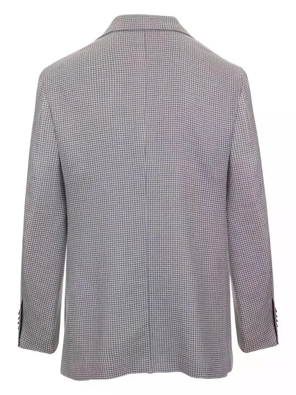 Kiton Houndstooth Pocket Blazer - Grey