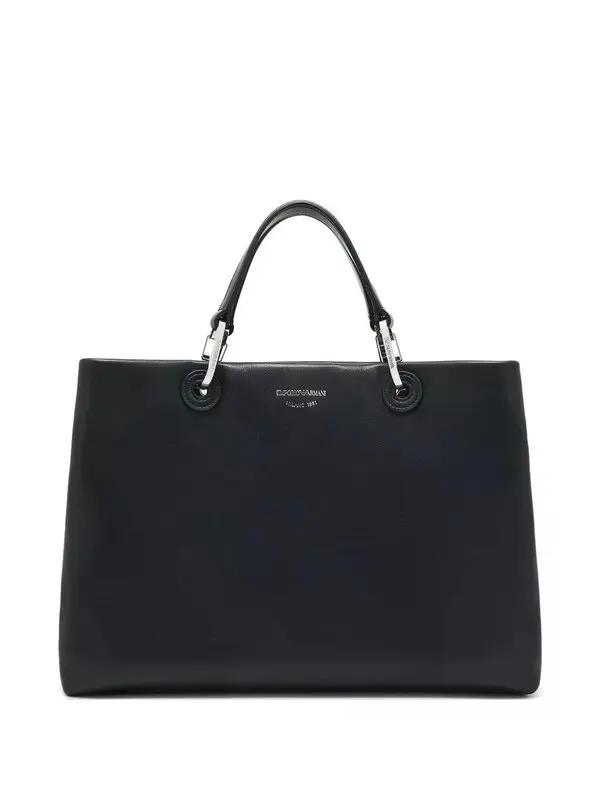 Emporio Armani Leather Top-handle Tote Bag - Black