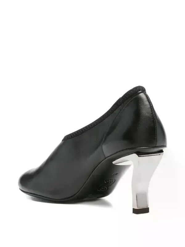 NICOLE SALDANA Sculpted Heel Leather Pumps