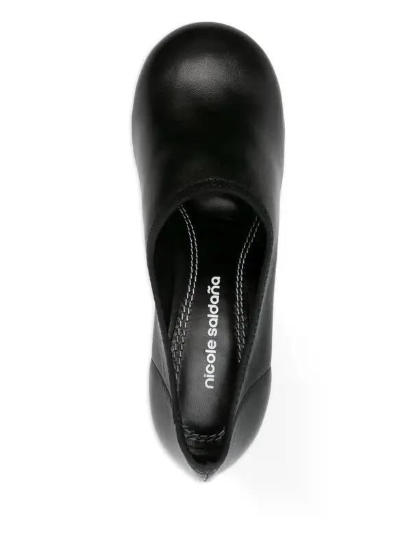 NICOLE SALDANA Sculpted Heel Leather Pumps