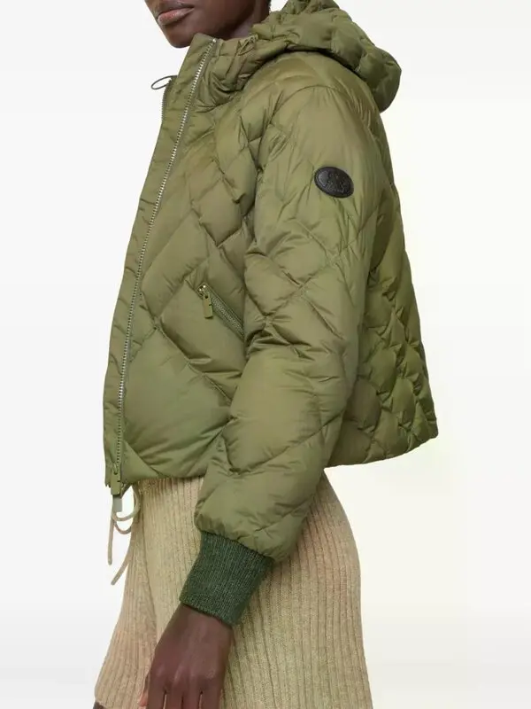Burberry Check-stitch Hooded Puffer Jacket - Green