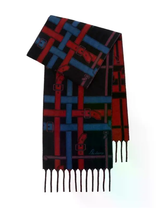 Burberry Belt Check Cashmere Scarf - Blue