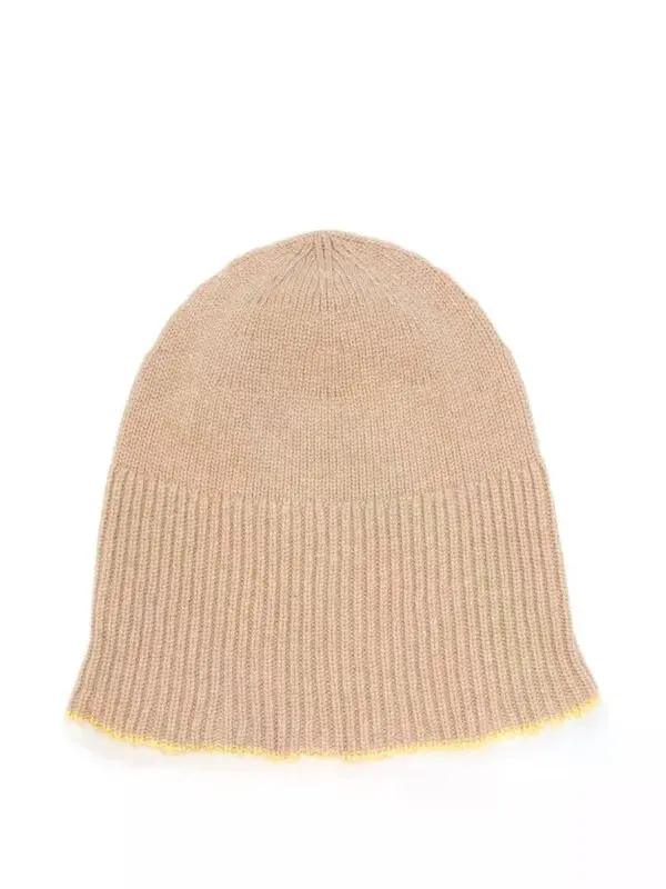 BARRIE Ribbed-trim Beanie Hat - Neutrals