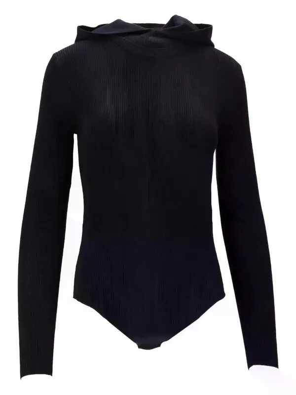 P.a.r.o.s.h Hooded Ribbed Knit Body - Black