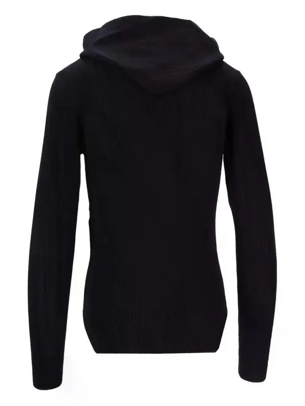 P.a.r.o.s.h Hooded Ribbed Knit Body - Black