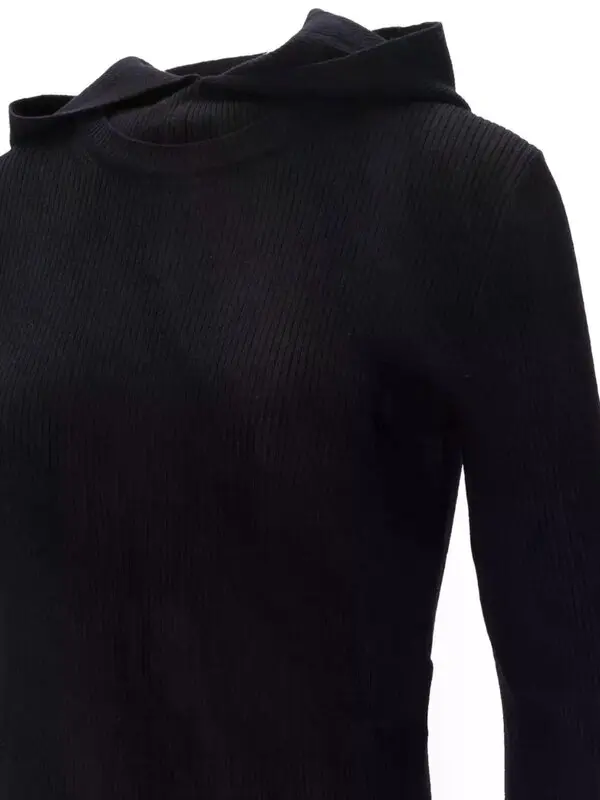 P.a.r.o.s.h Hooded Ribbed Knit Body - Black