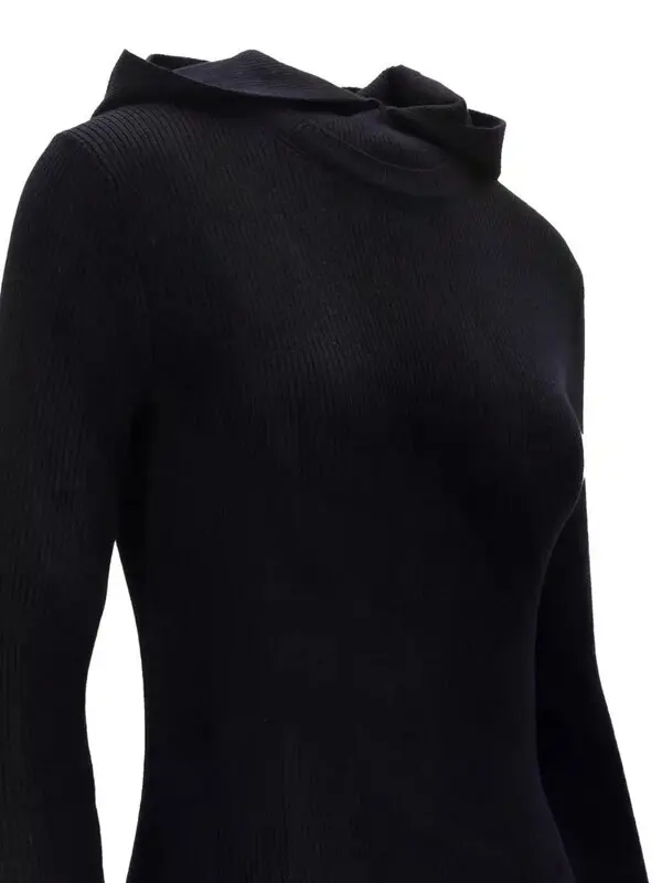 P.a.r.o.s.h Hooded Ribbed Knit Body - Black