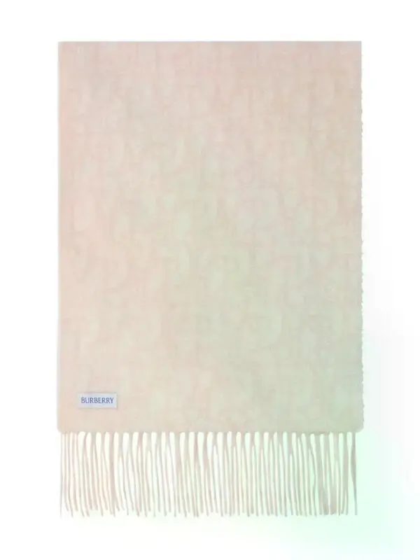 Burberry B Charm Fringed Scarf - Pink