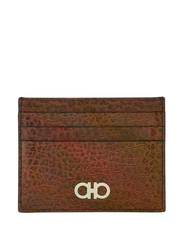 FERRAGAMO Gancini Card Holder - Brown