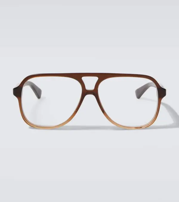 Bottega Veneta Slim Ribbon Aviator Glasses - Brown