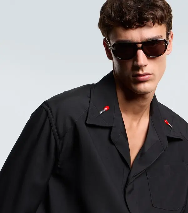 Bottega Veneta Knot Aviator Sunglasses - Brown