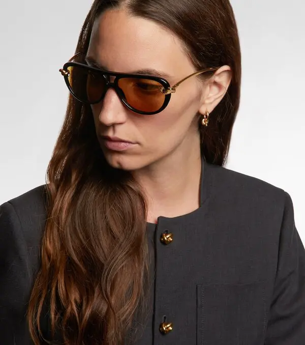 Bottega Veneta Knot Aviator Sunglasses - Black