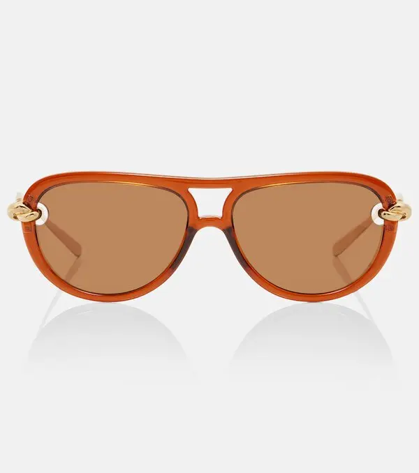 Bottega Veneta Knot Aviator Sunglasses - Brown