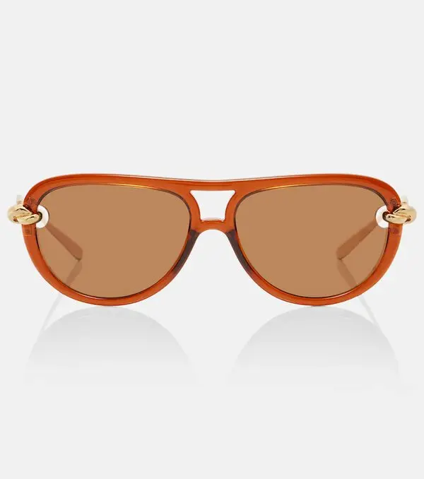 Bottega Veneta Knot Aviator Sunglasses - Brown