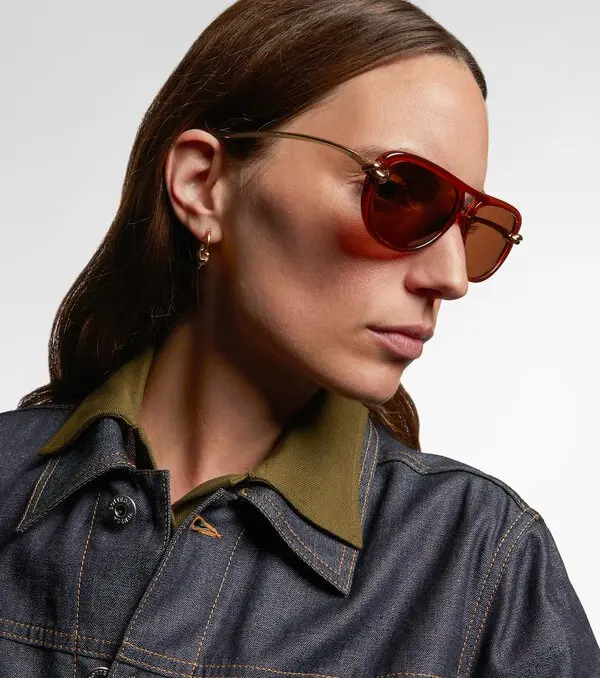 Bottega Veneta Knot Aviator Sunglasses - Brown