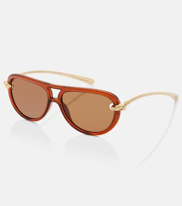 Bottega Veneta Knot Aviator Sunglasses - Brown