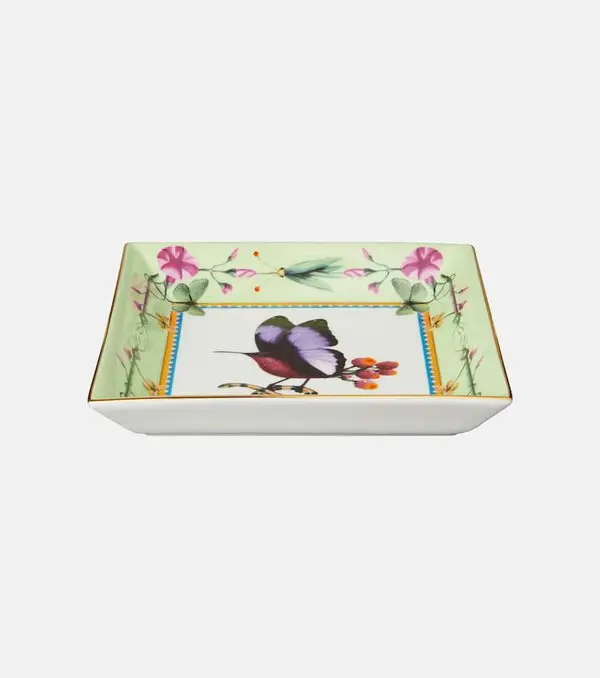 La DoubleJ Butterbird Porcelain Decorative Tray - Multicoloured
