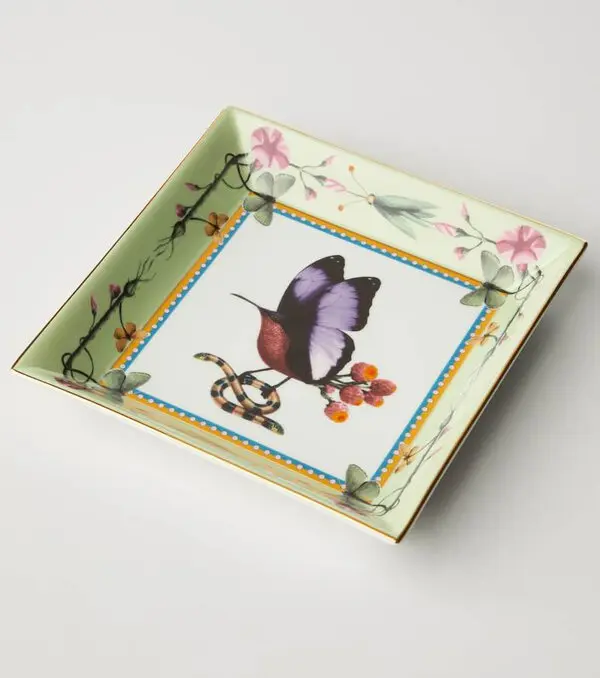 La DoubleJ Butterbird Porcelain Decorative Tray Beto Val