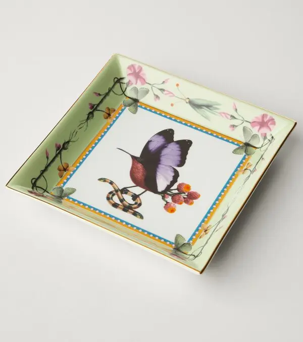 La DoubleJ Butterbird Porcelain Decorative Tray Beto Val