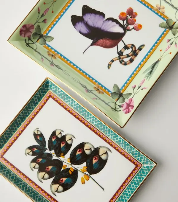 La DoubleJ Butterbird Porcelain Decorative Tray Beto Val
